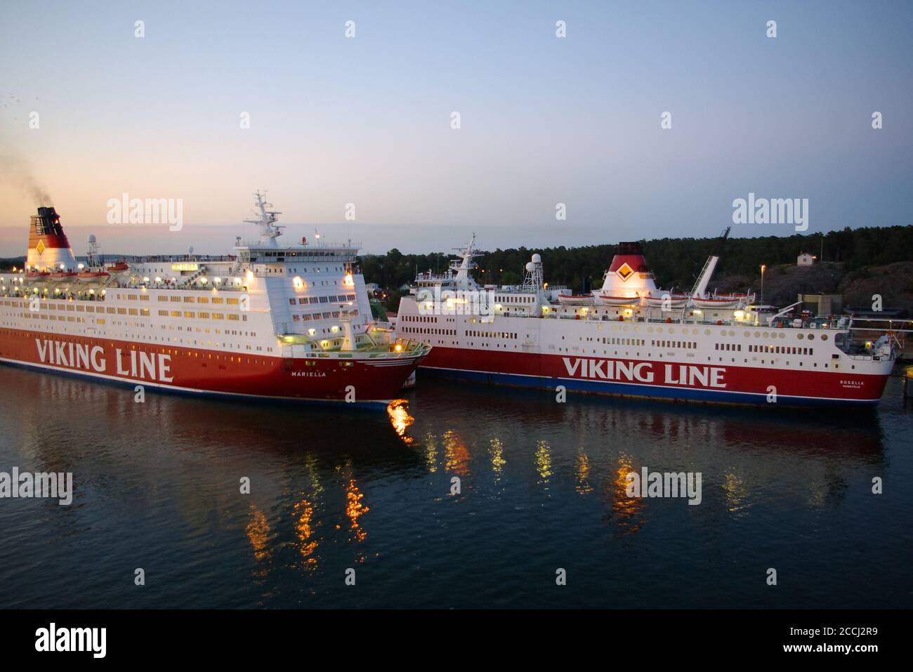 Viking Line ferries Rosella and Mariella in Mariehamn, Aland Islands ...