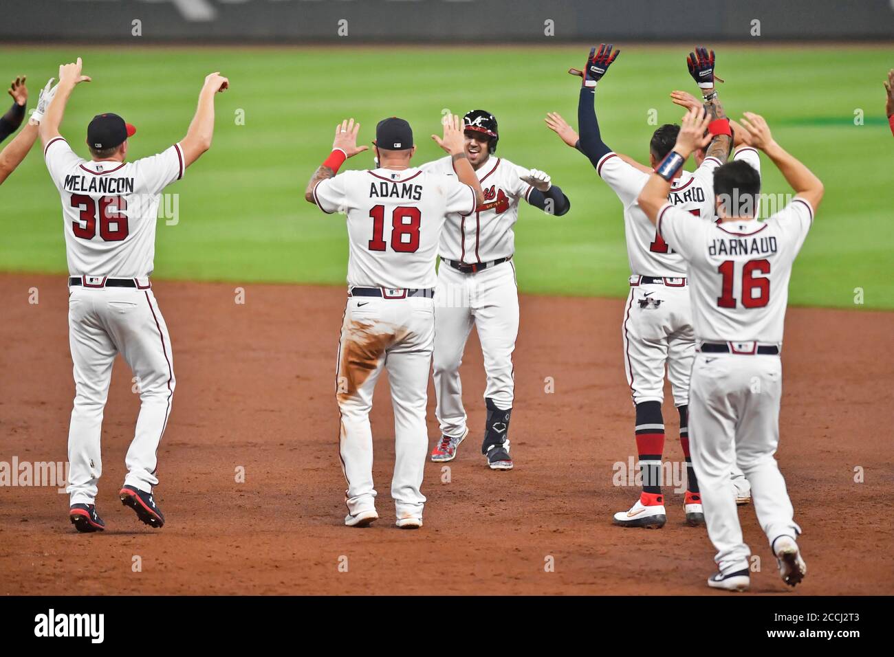 Players in an empty baseball park hi-res stock photography and images ...