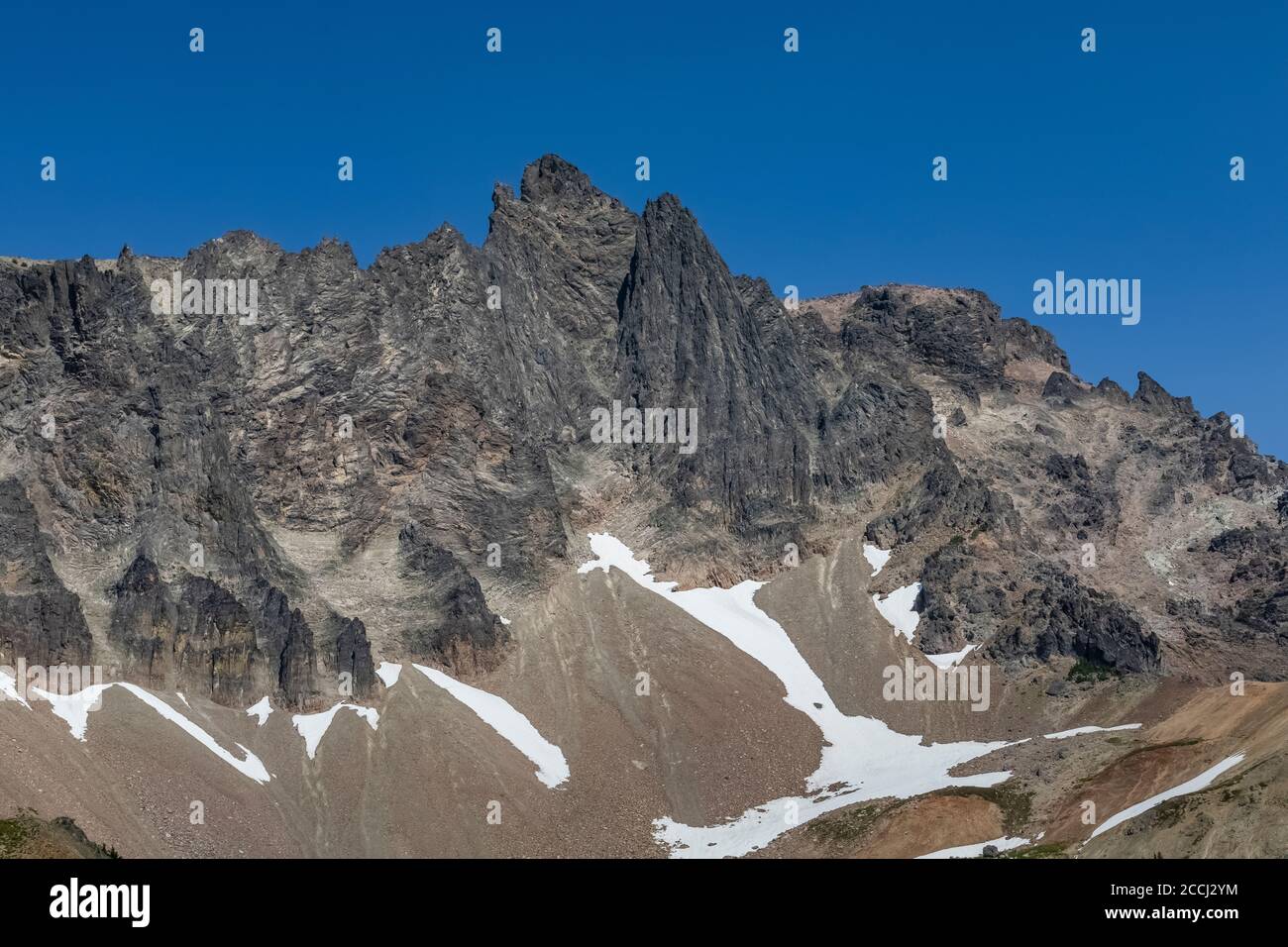 Gilbert Peak rises above the Cispus Basin in the Goat Rocks Wilderness ...