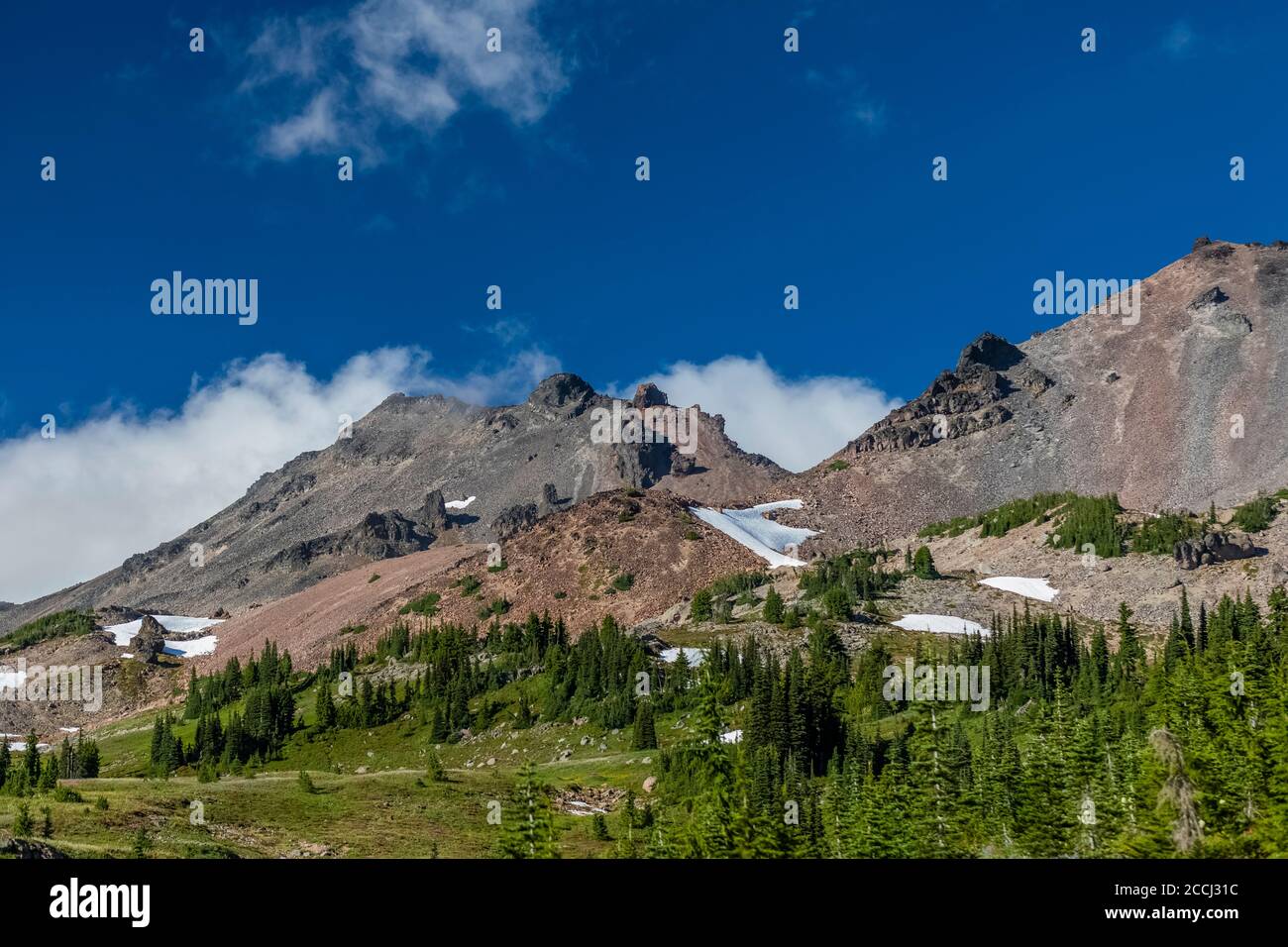 Ives Peak and other peaks of the Goat Rocks, along the Pacific Crest ...