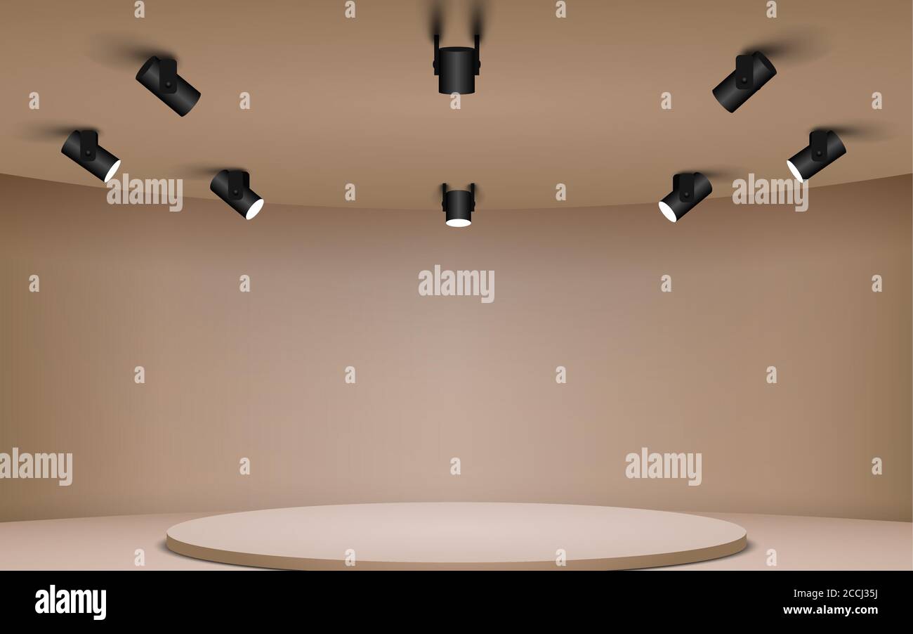 showcase with spotlight in the gallery Stock Vector Image & Art - Alamy