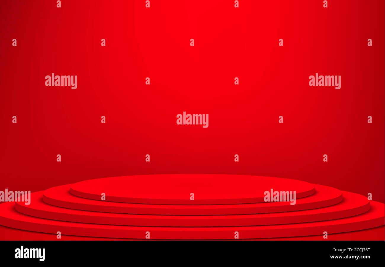 red stage and spotlight in the red room Stock Vector Image & Art - Alamy