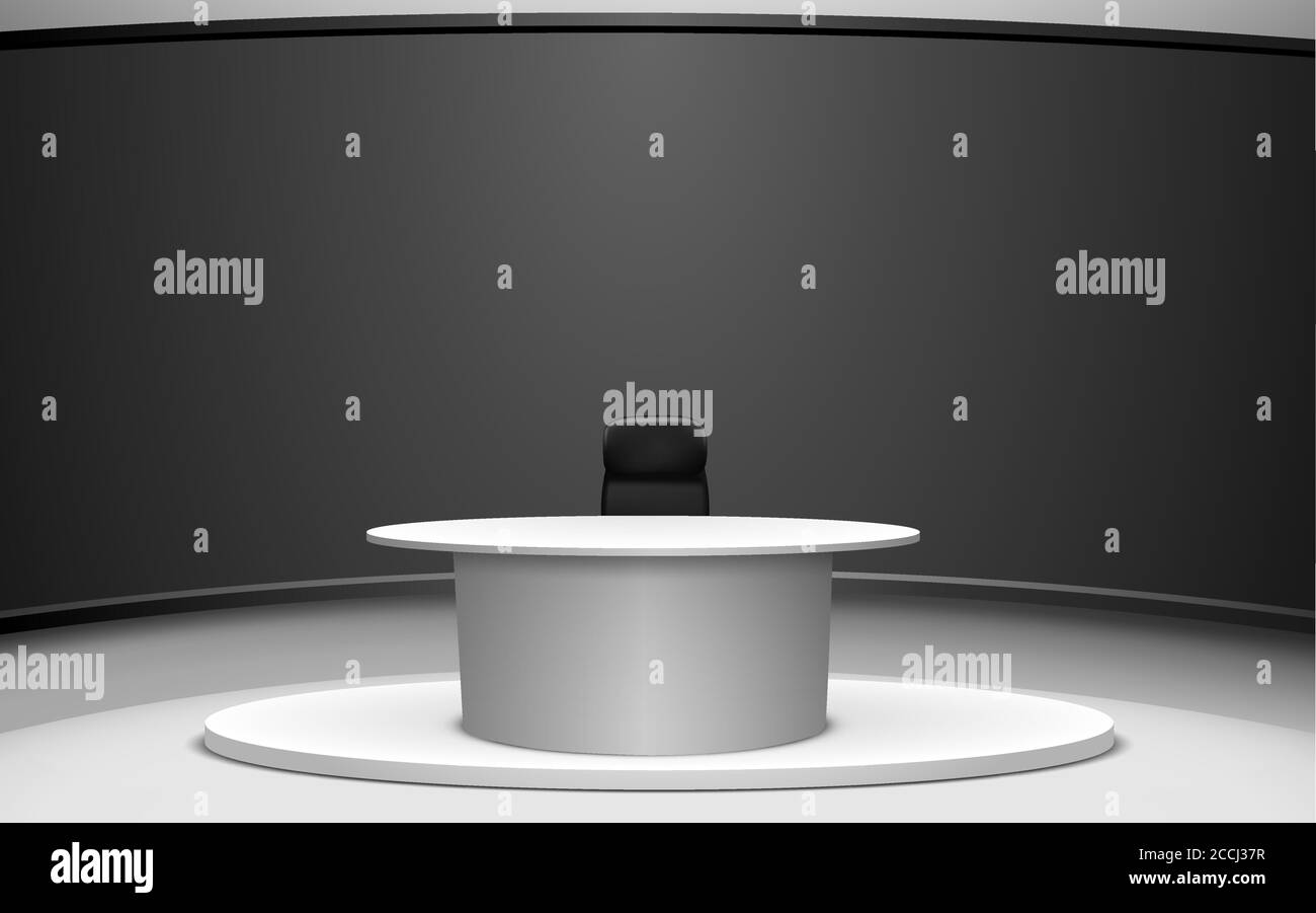 white table and lcd background in a news studio room Stock Vector Image ...
