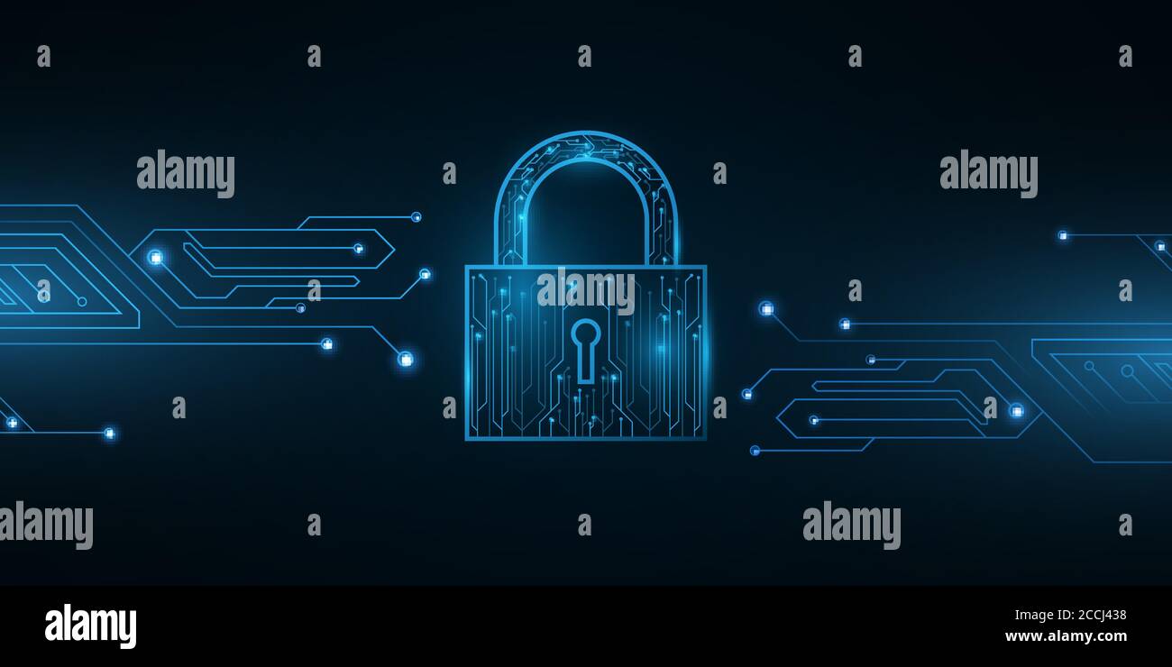 Security lock in futuristic style. Password protection of computer ...