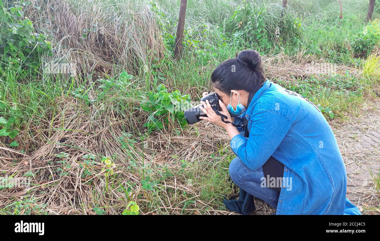 28th July 2020, Dhaka, Bangladesh . Girl Photographer . Girl Taking ...