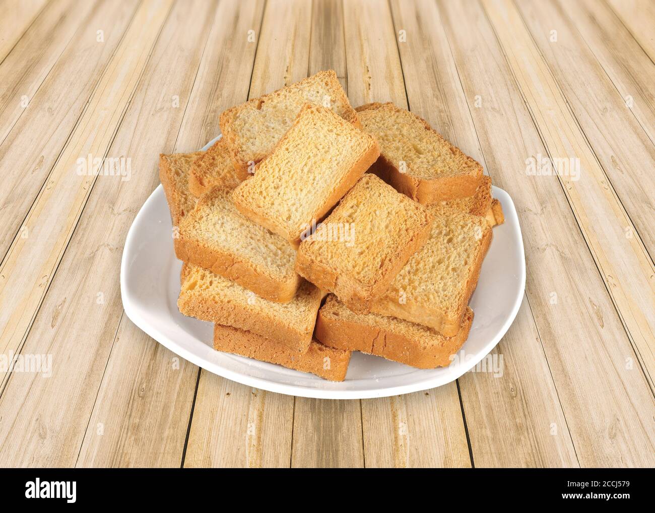 Crunchy Rusk or Toast for healthy life, Traditional biscuit tray with ...