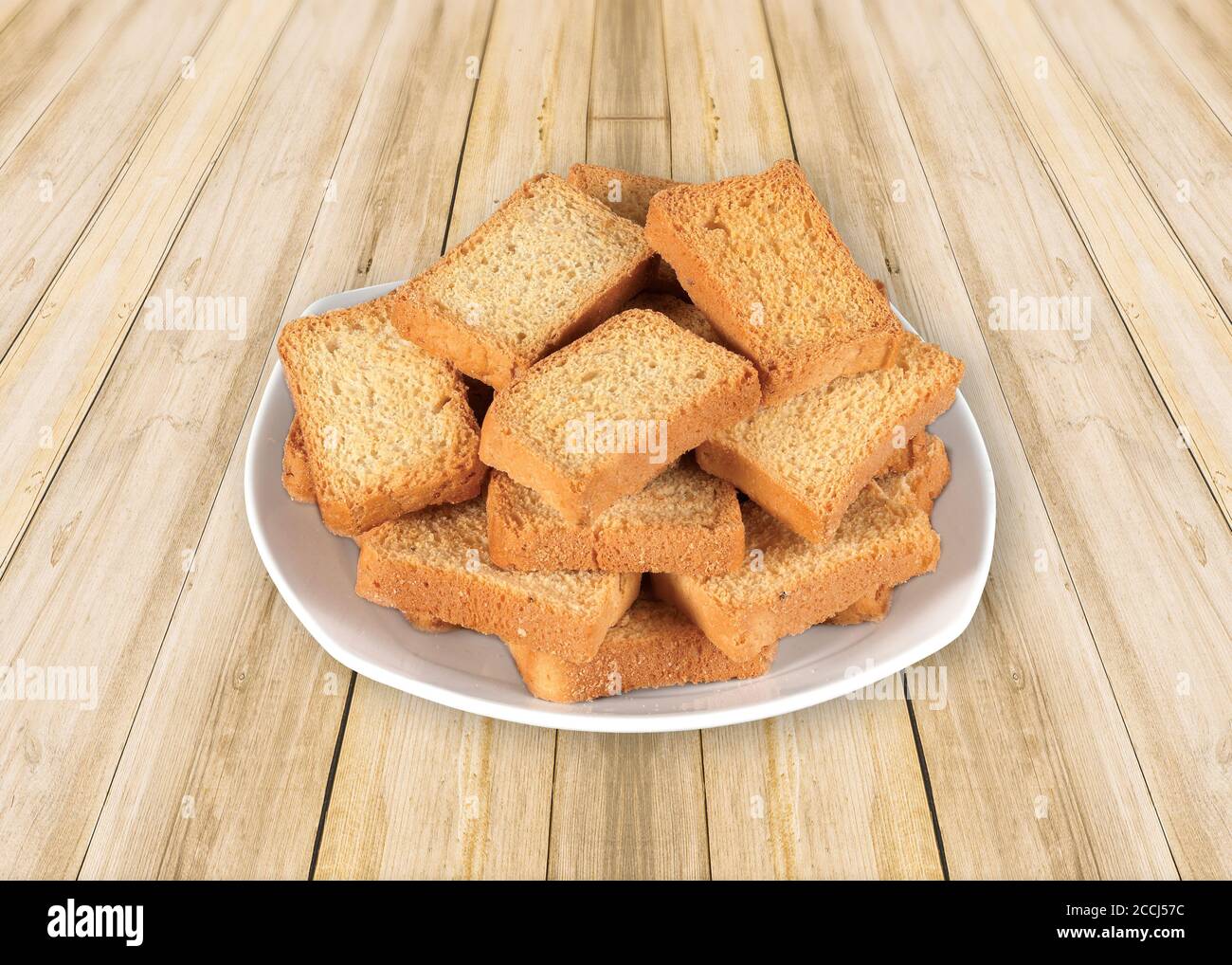 Crunchy Rusk or Toast for healthy life, Traditional biscuit tray with ...