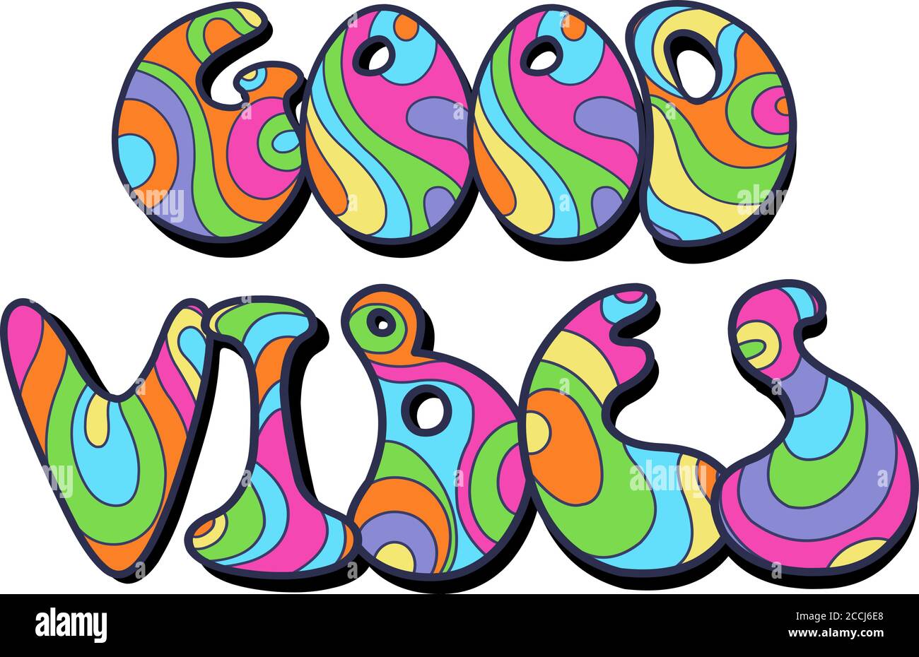 Good vibes retro lettering Stock Vector Image & Art - Alamy