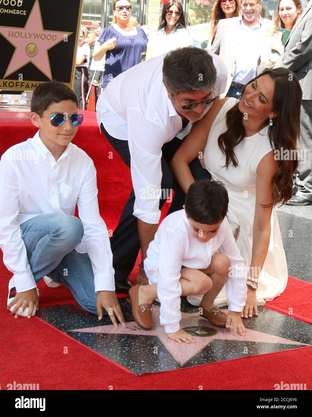 LOS ANGELES - AUG 22: Adam Silverman, Simon Cowell, Eric Cowell, Lauren ...