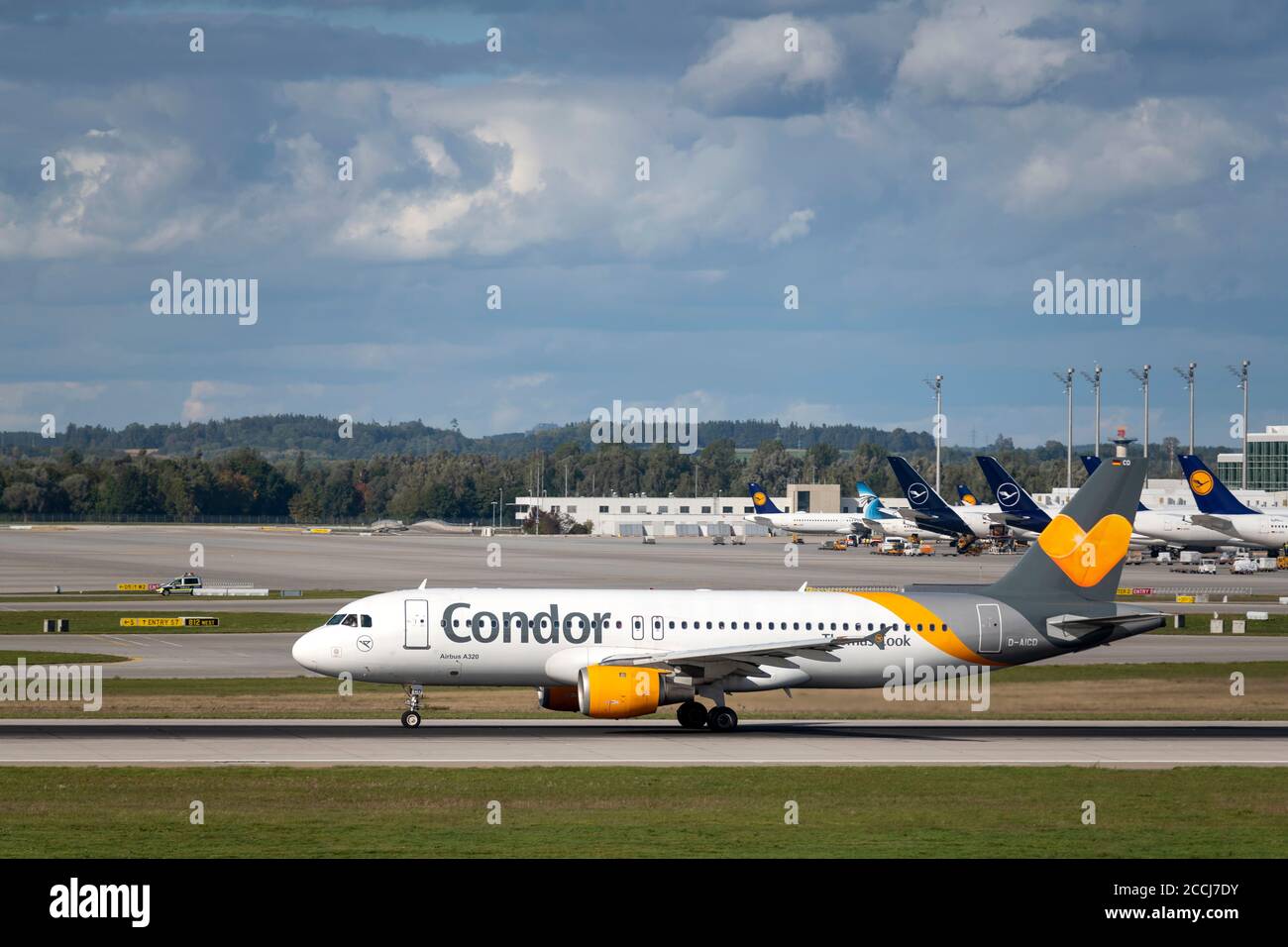 Munich, Germany - October 01. 2019 : Condor Airbus A320-212 with the ...