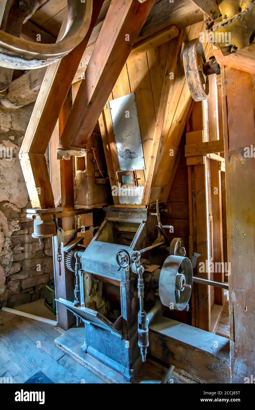 traditional vintage holland windmill machine mechanism Stock Photo - Alamy