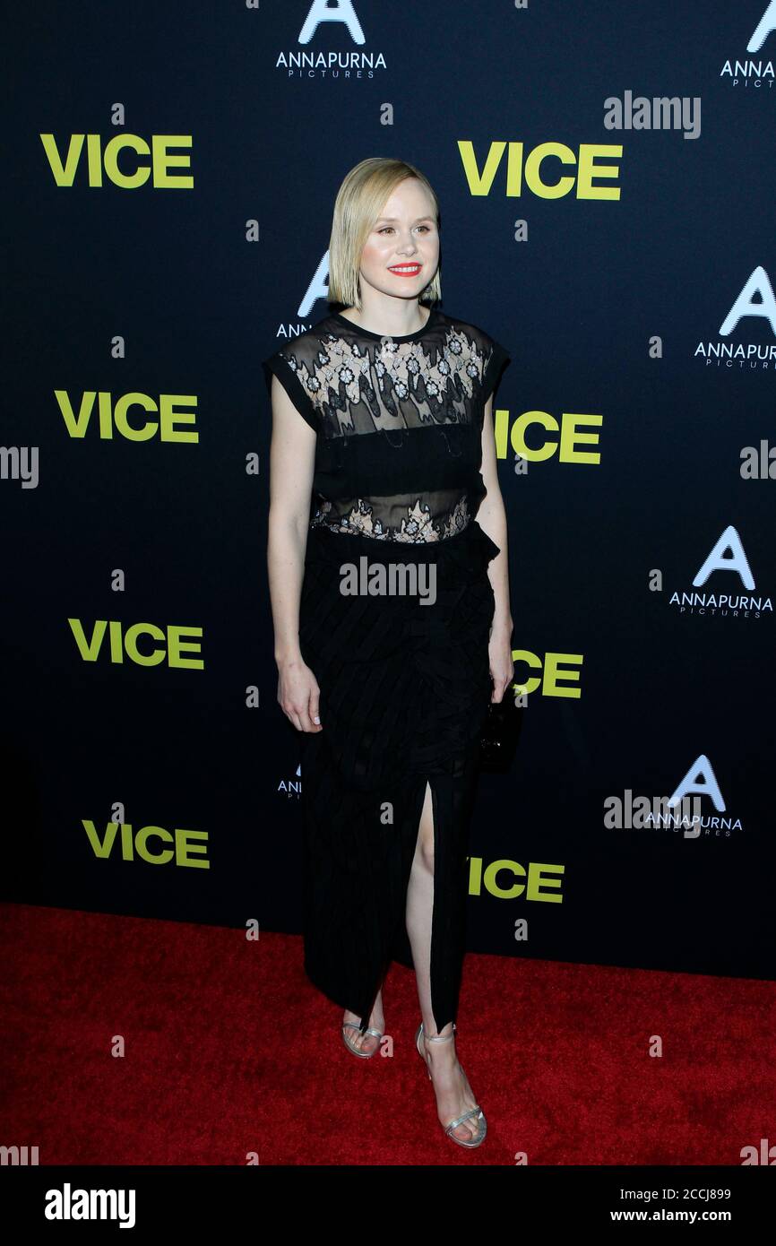 LOS ANGELES - DEC 11: Alison Pill at the Vice Prmiere at the Samuel ...