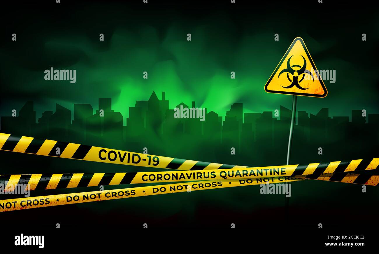 Quarantined city. Coronavirus epidemic covid-19. Coronavirus quarantine ...