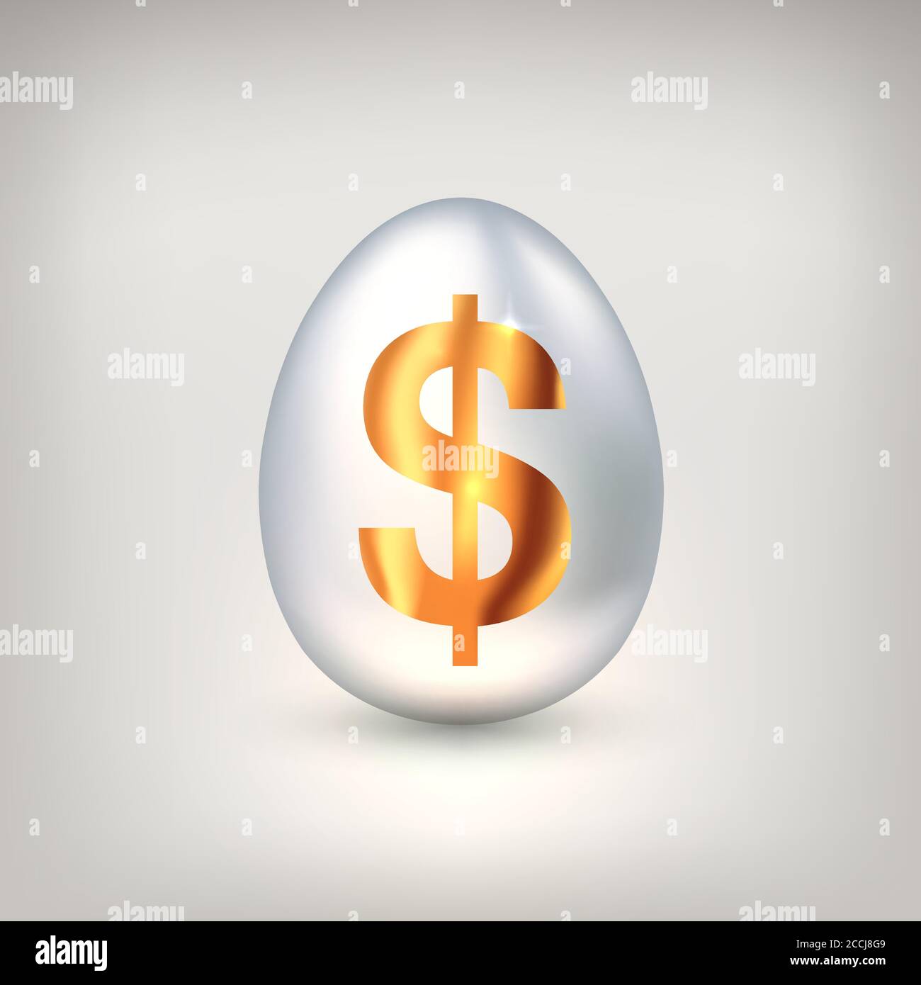 White egg with golden dollar symbol. The concept of financial success ...