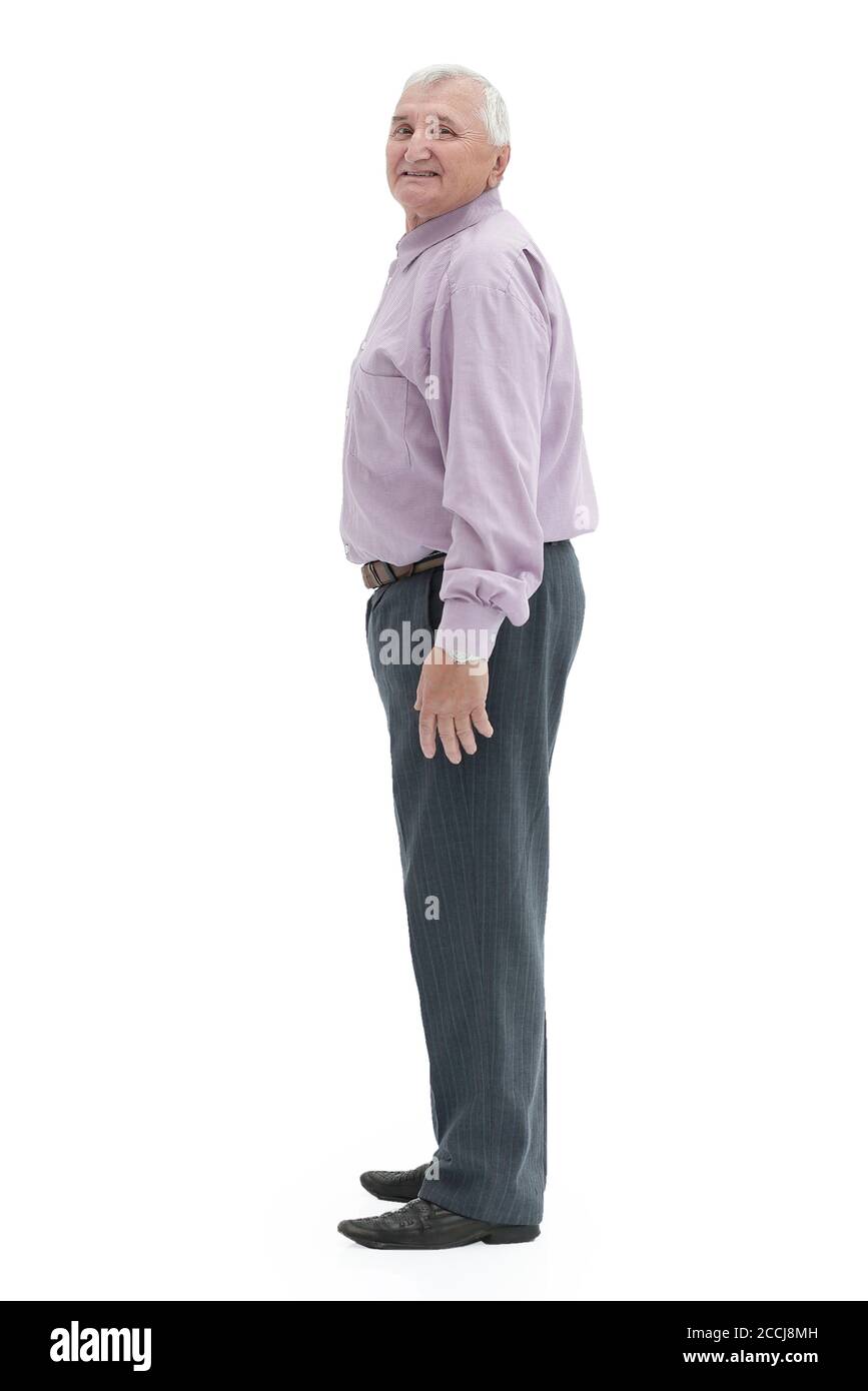 Gray haired man standing Cut Out Stock Images & Pictures - Alamy