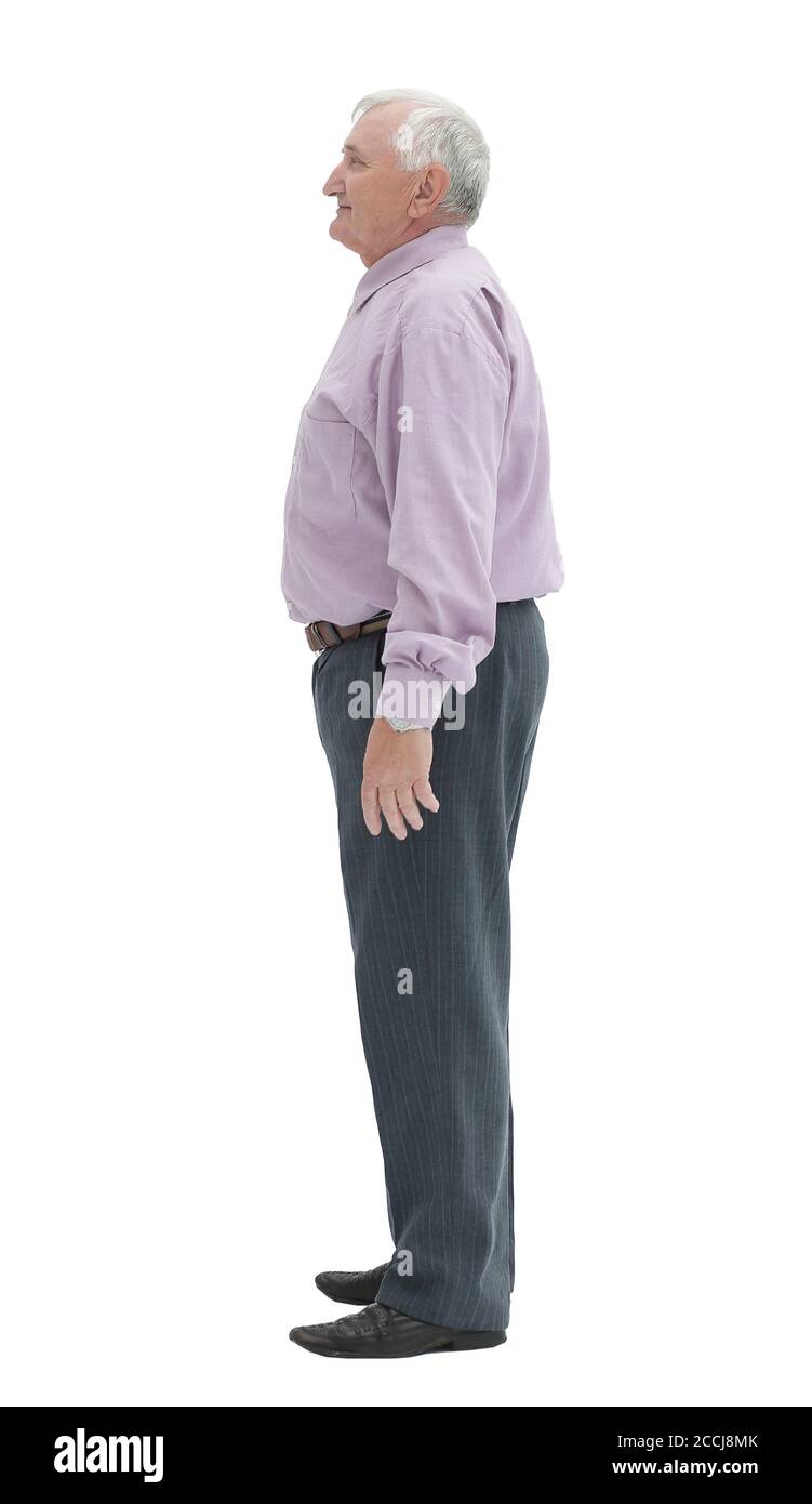 Gray haired man standing Cut Out Stock Images & Pictures - Alamy