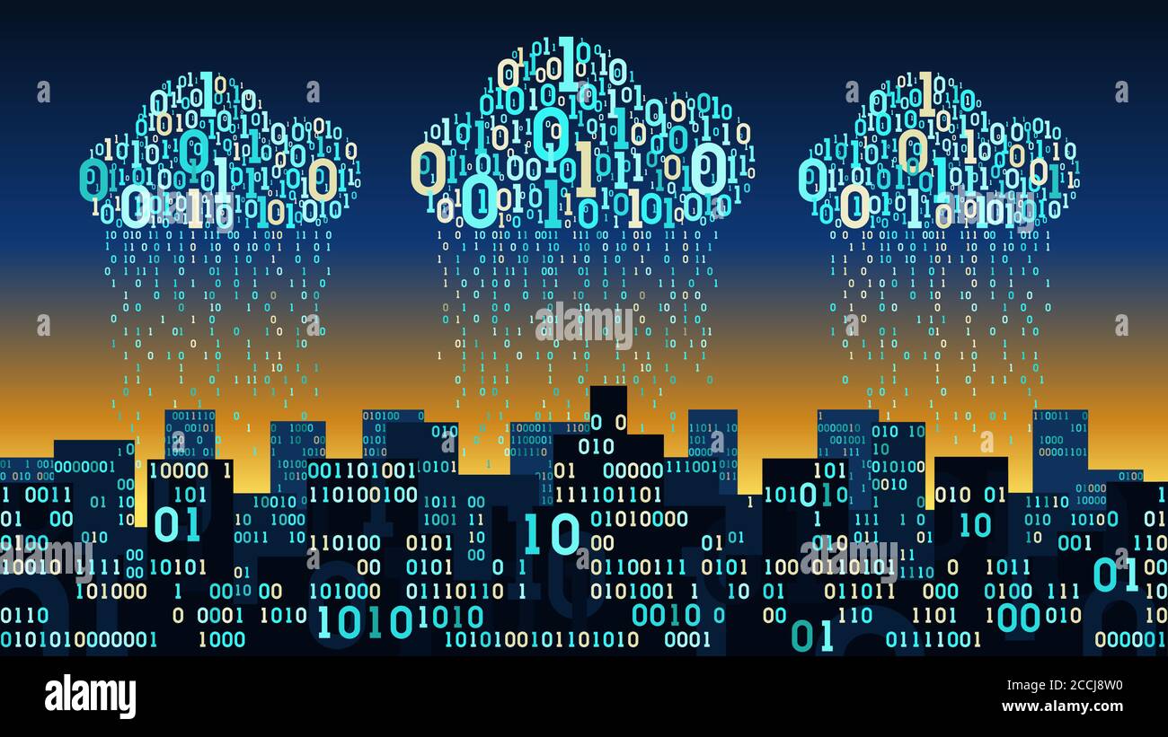 Abstract futuristic smart city with the artificial intelligence and internet of things ...