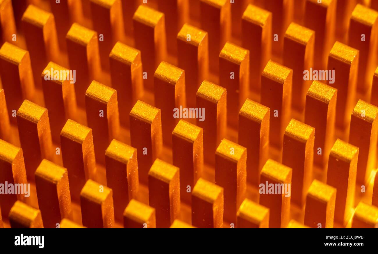 Background abstraction of an orange radiator for the processor in the ...