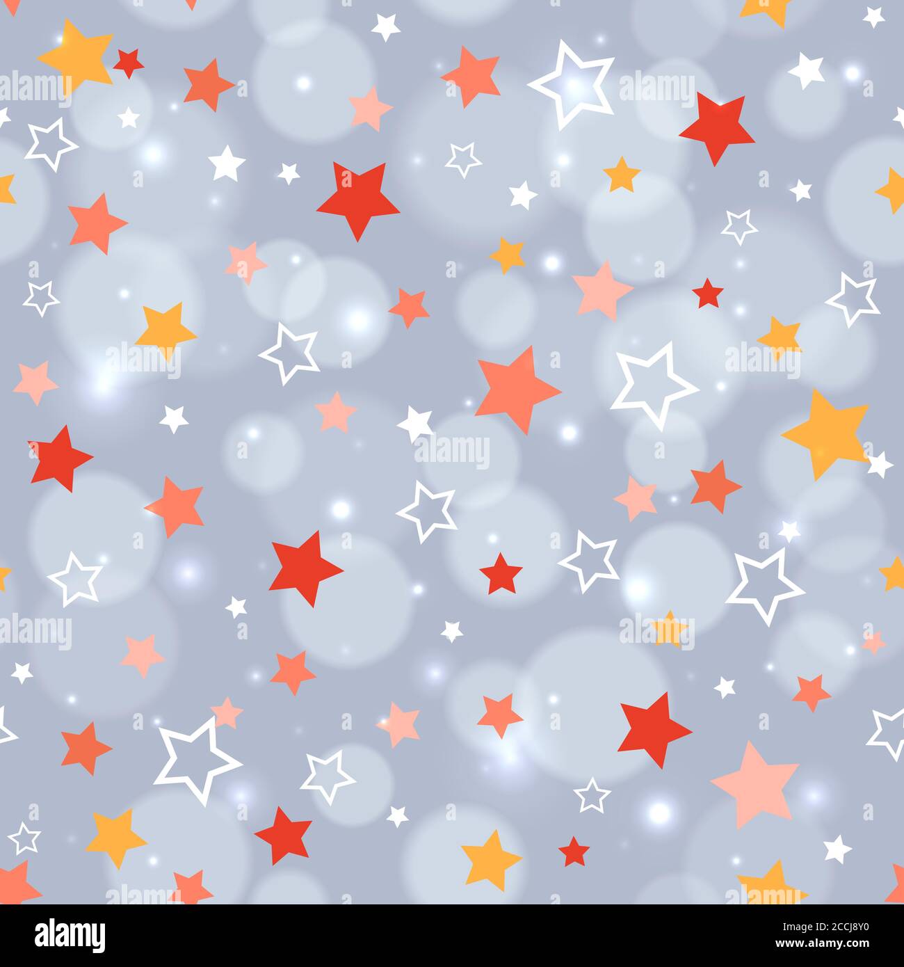 Festive background with multi color stars. Holiday seamless pattern ...