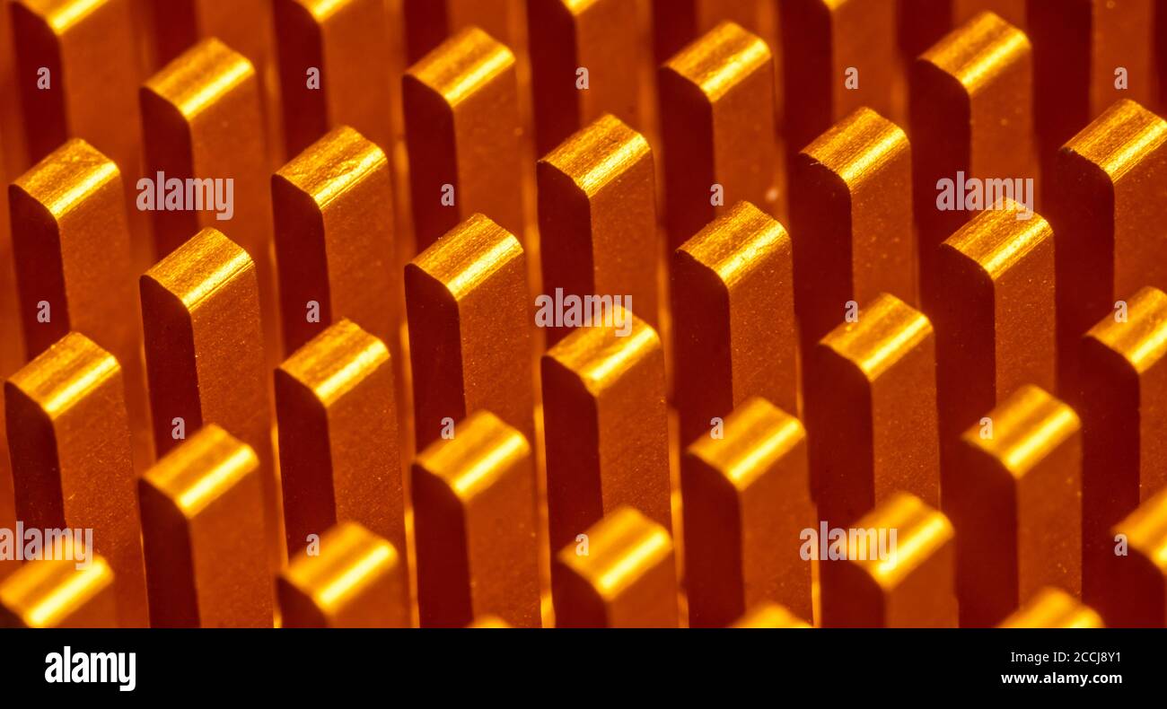 Background abstraction of an orange radiator for the processor in the ...
