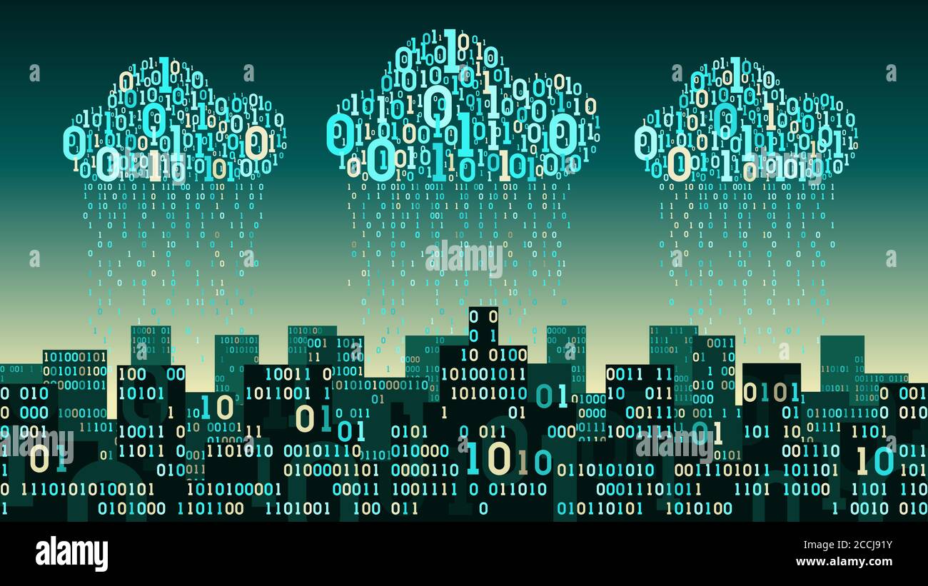 Abstract futuristic smart city with the artificial intelligence and ...