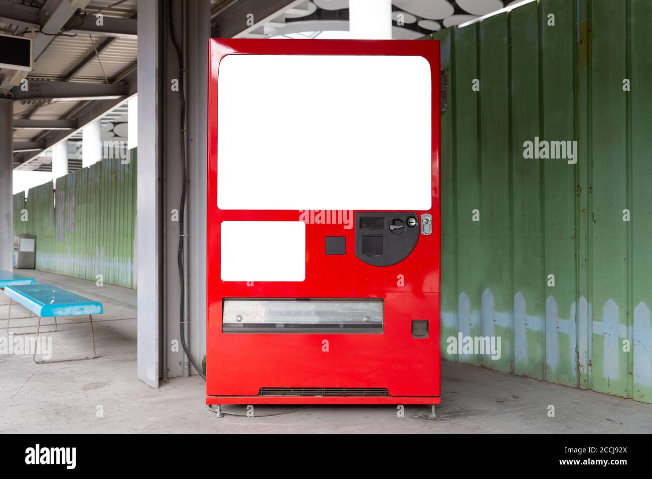 Realistic modern vending machine with steel body and electronic control ...