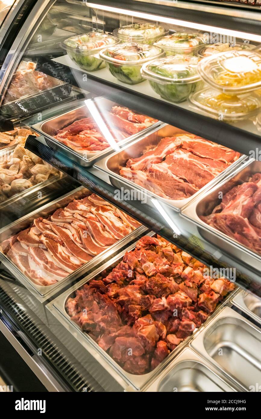Johannesburg, South Africa - October 27, 2016: Fully stocked butchery ...