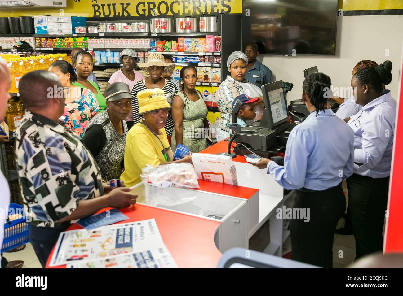 Johannesburg, South Africa - November 22, 2016: African cashier and ...