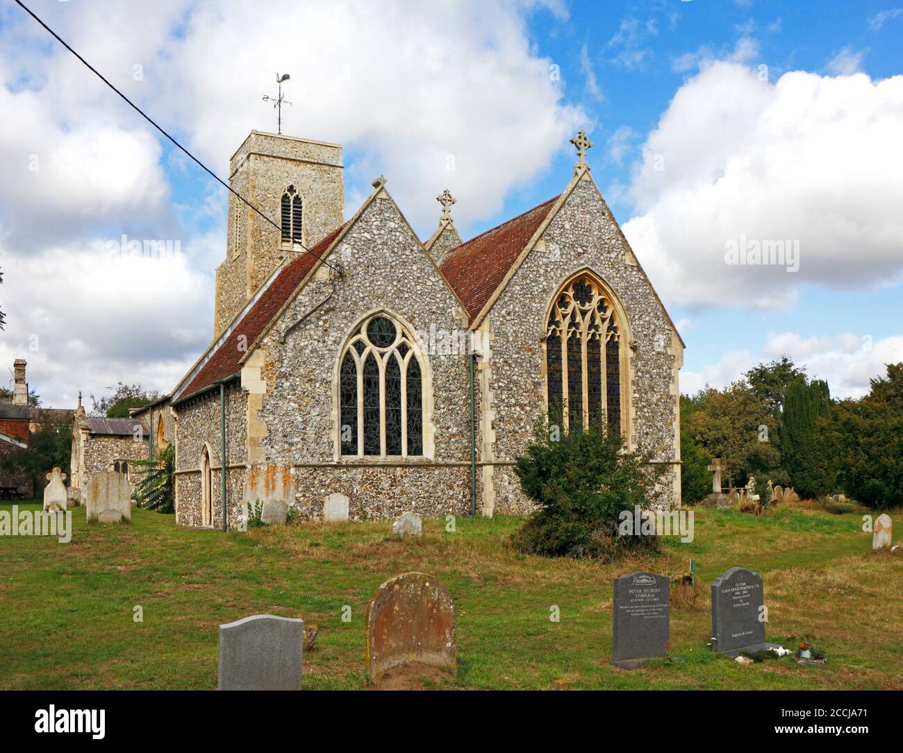A view of the parish Church of All Saints highlighting the east windows ...