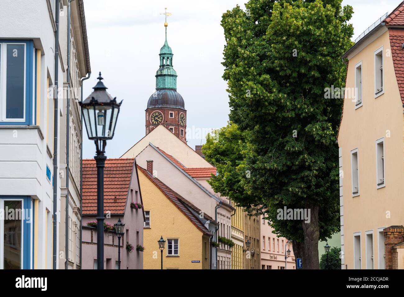 Luckau, Germany. 02nd Aug, 2020. Residential and commercial buildings ...