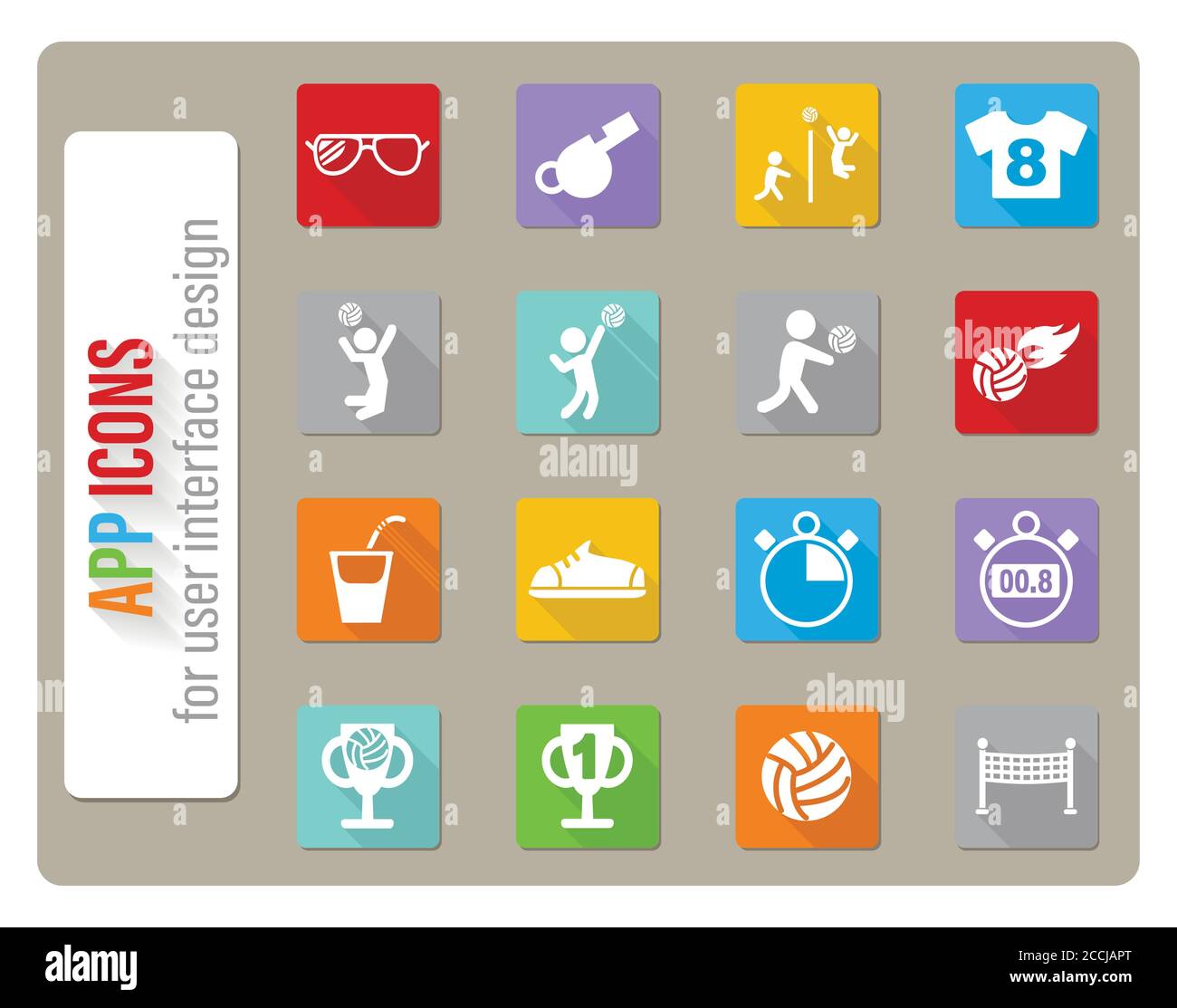 volleyball icon set Stock Vector Image & Art - Alamy