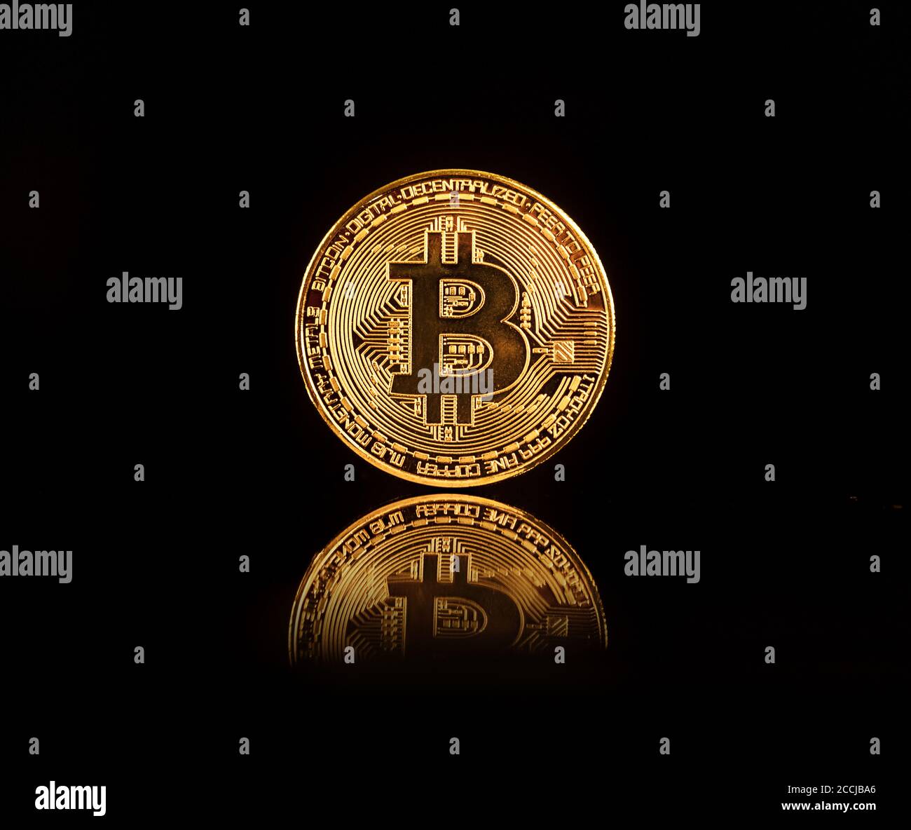 Bitcoin BTC the new virtual internet Cryptocurrency isolated on black ...