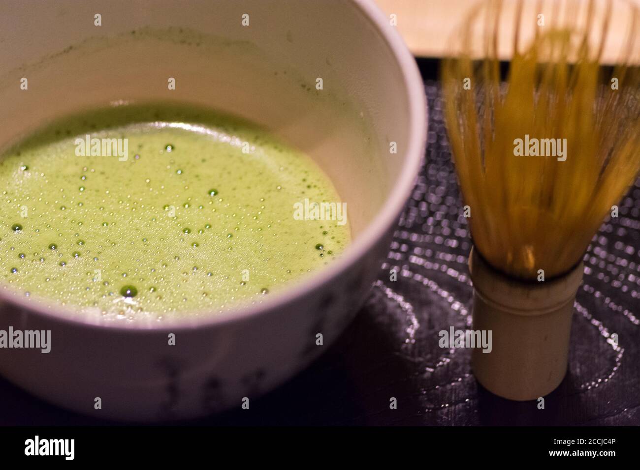 Ceremonial preparation and presentation of Japanese powdered green tea ...