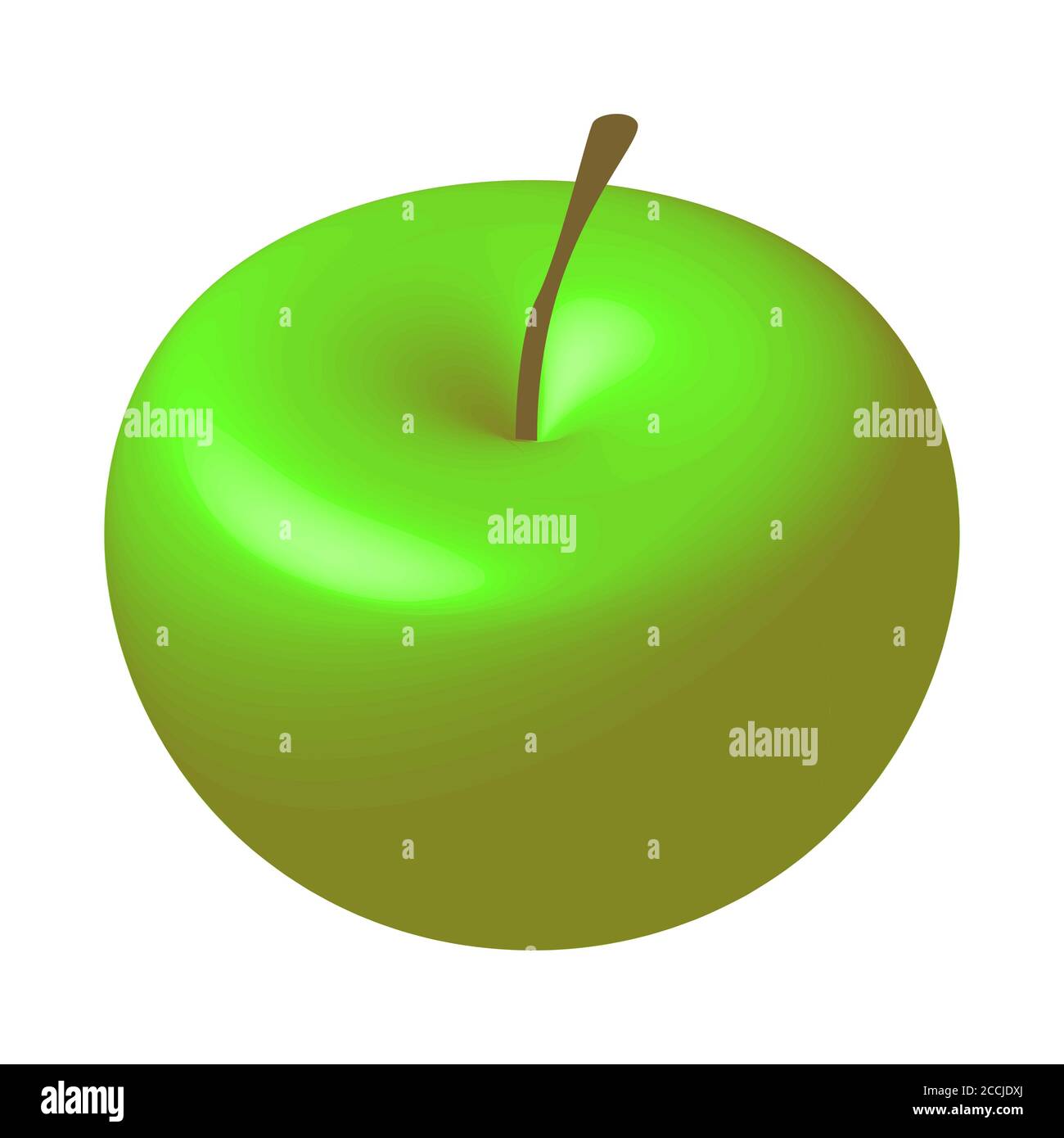 Isometric 3d green apple with a stalk. Ripe fruit. Vector EPS10 Stock ...