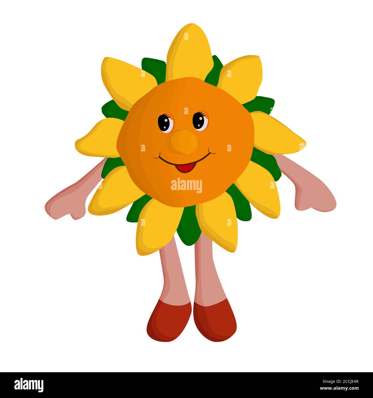 Sunflower in cartoon style Cut Out Stock Images & Pictures - Alamy