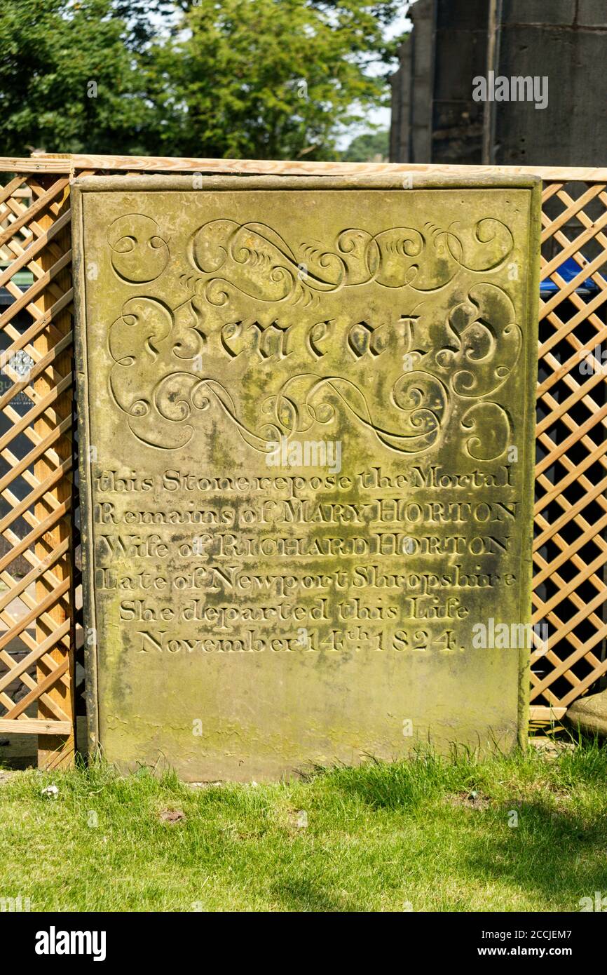 Georgian Gravestone at Pleasington Priory, Blackburn Stock Photo - Alamy