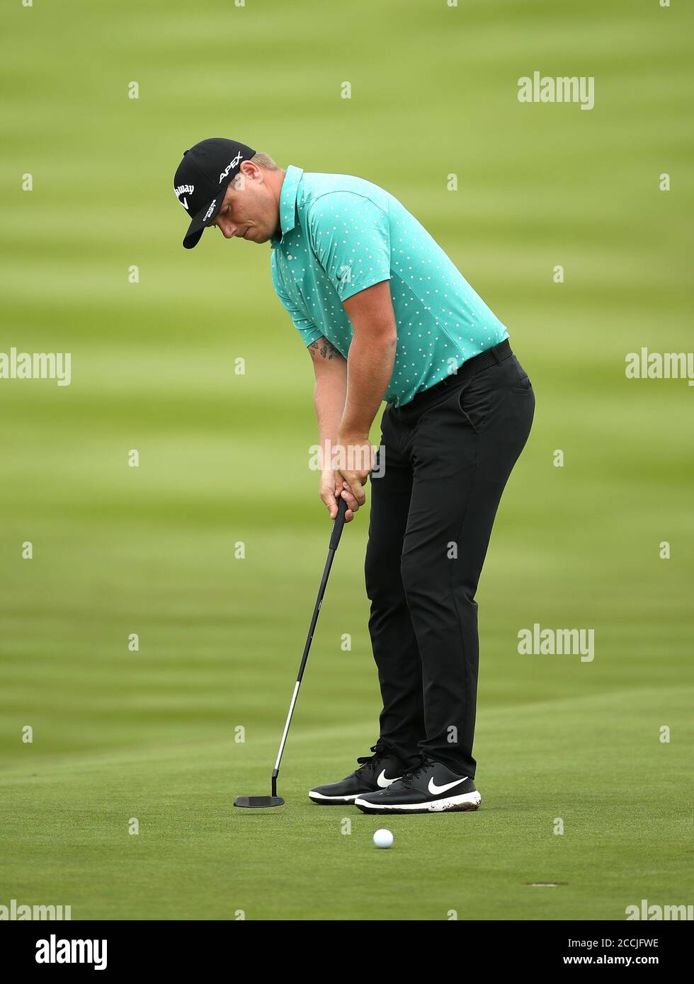England's Callum Shinkwin on the 4th green during day four of the ISPS ...