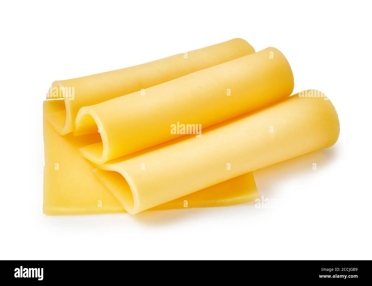 Cheese slices isolated on white background Stock Photo - Alamy