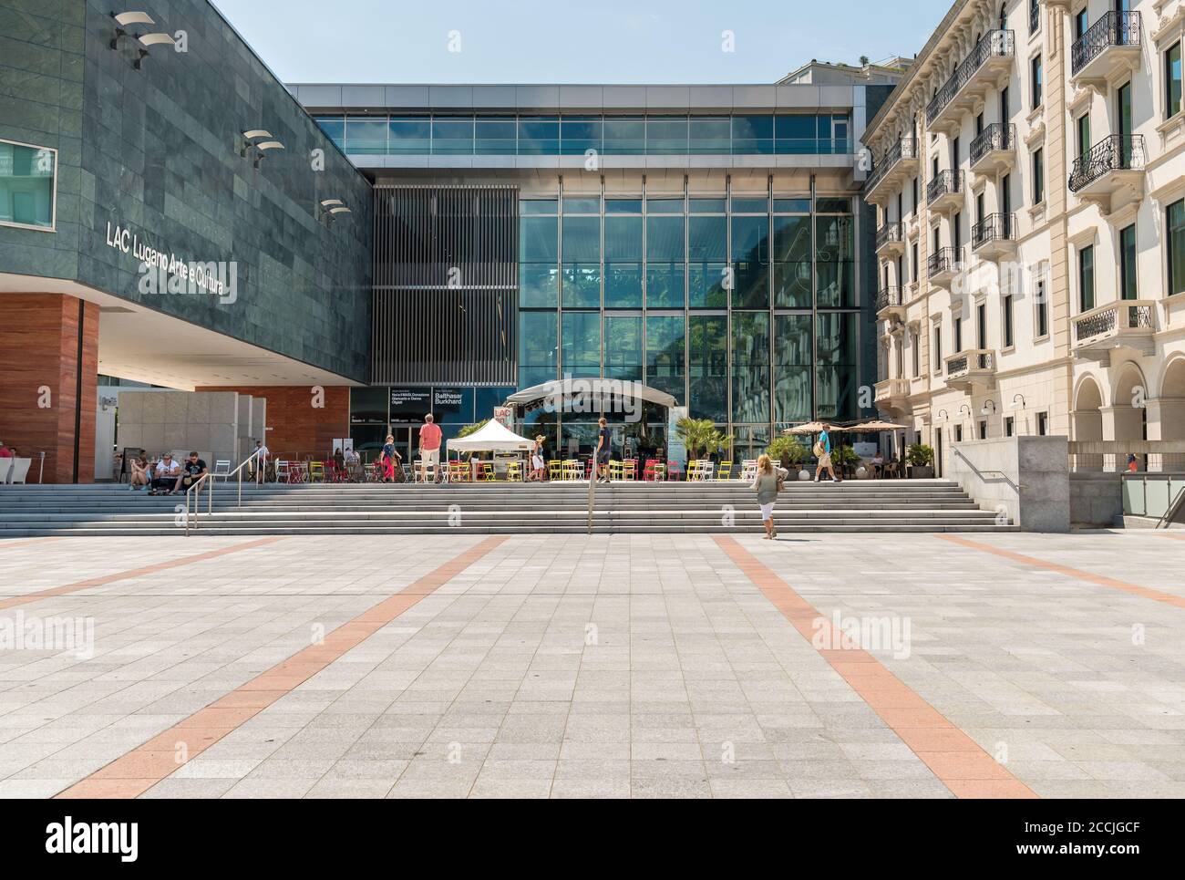 Lugano, Ticino, Switzerland - July , 2018: LAC Lugano Art and Culture ...
