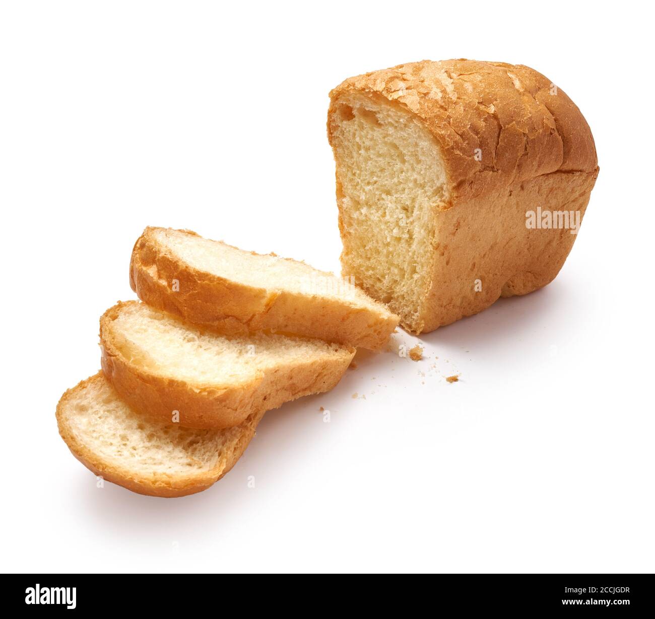 Sliced bread loaf isolated on white background Stock Photo - Alamy
