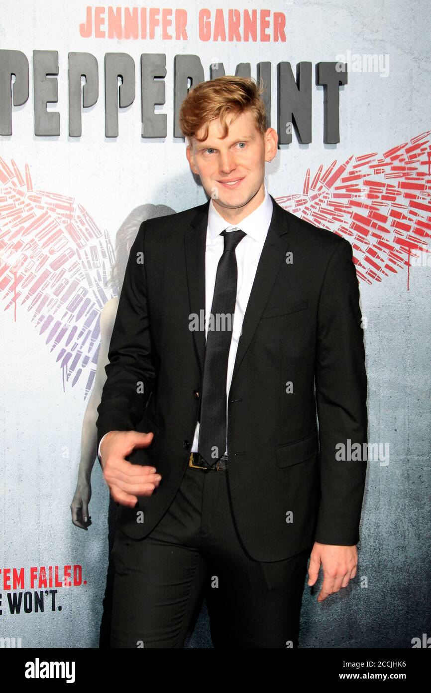 LOS ANGELES - AUG 28: Caspar Brun at the Peppermint World Premiere at ...