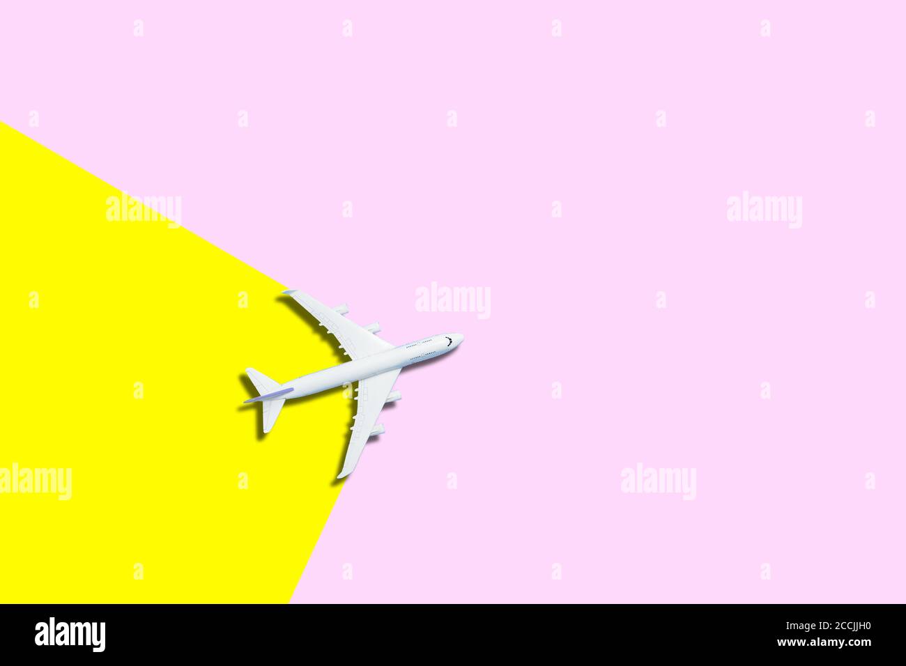 Model plane, airplane on pastel color background. Flat lay design. 3d ...