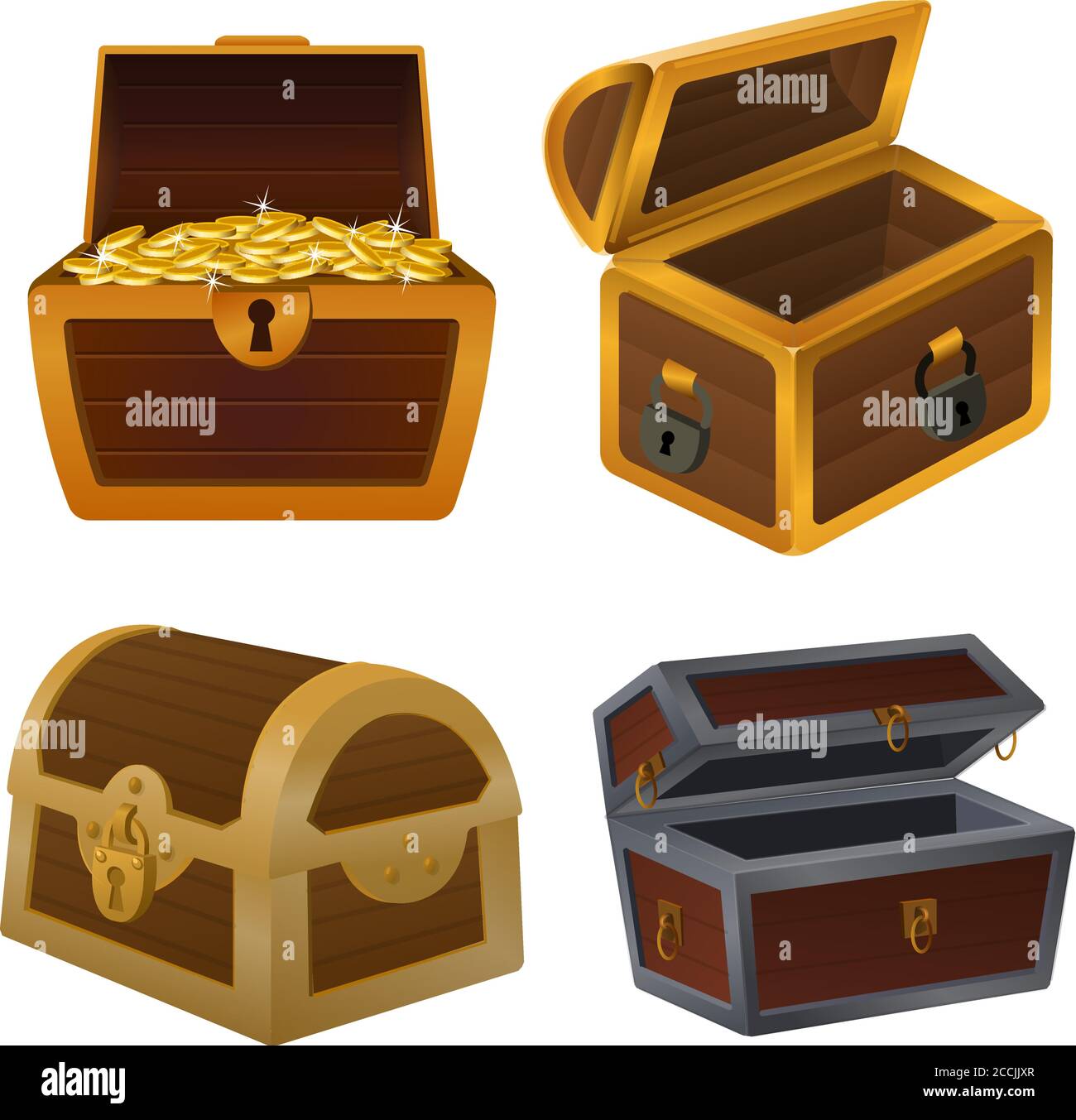 Dower chest icons set. Cartoon set of dower chest vector icons for web ...