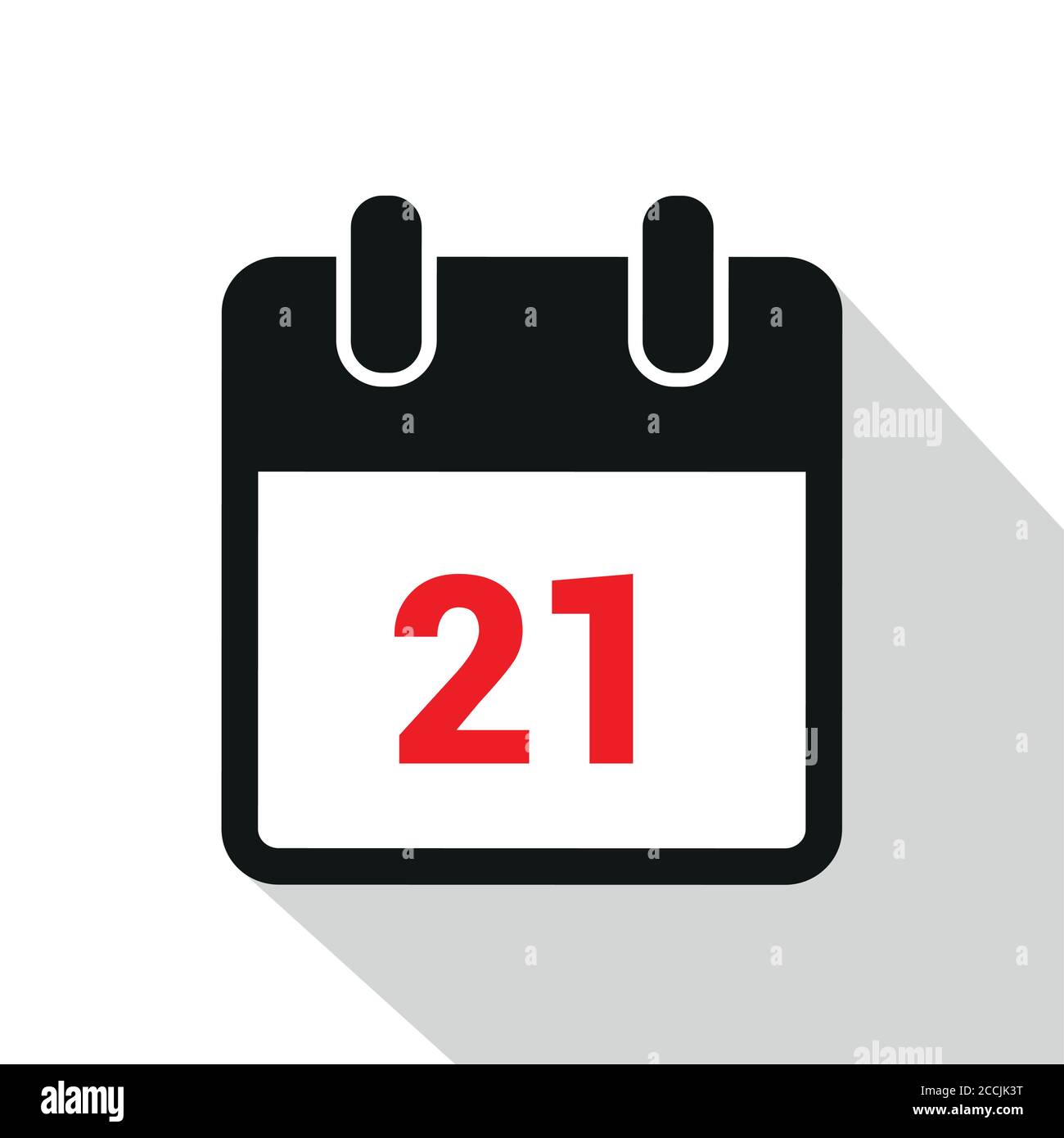 simple calendar icon 21 on white background vector illustration EPS10 ...
