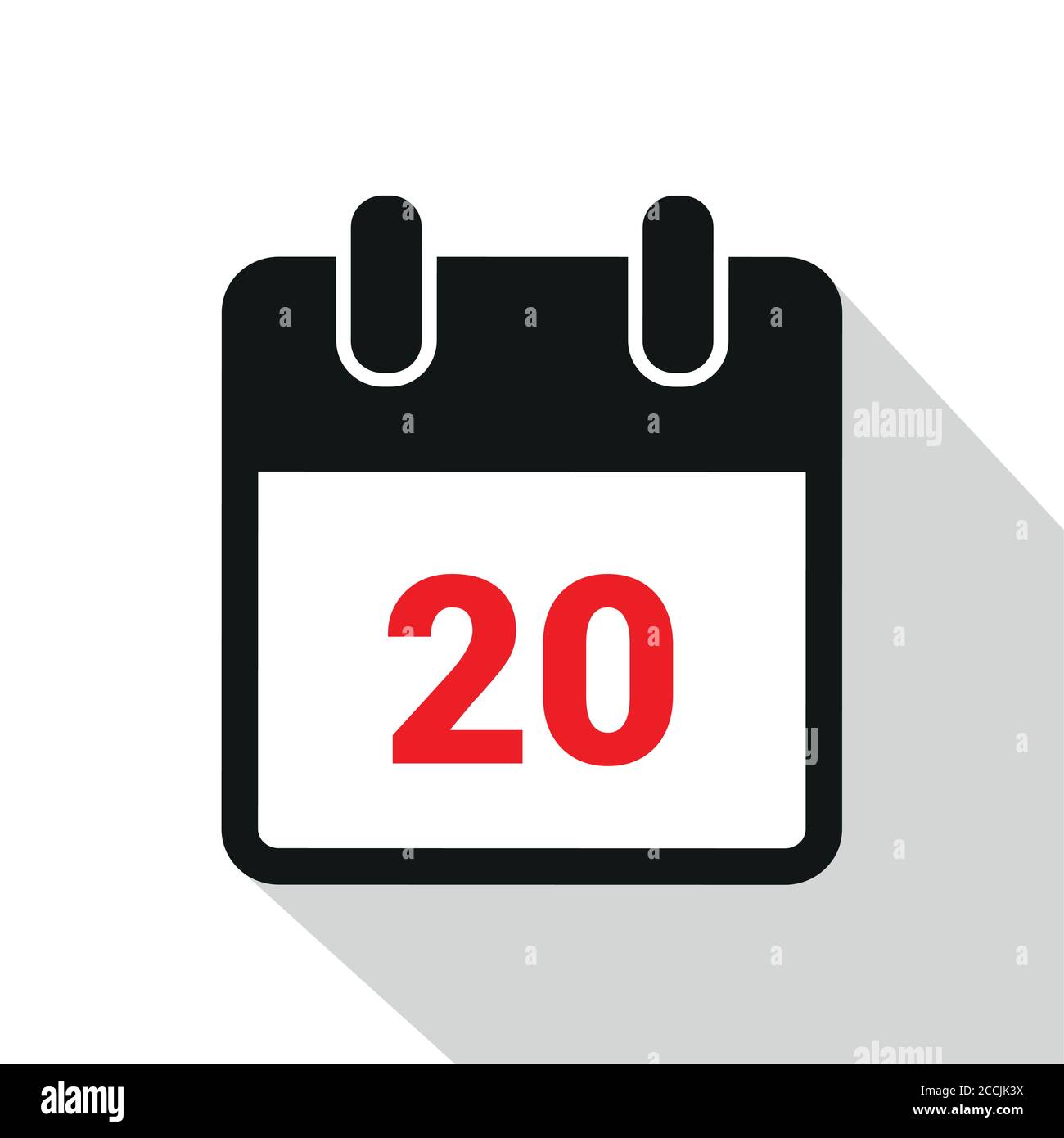 simple calendar icon 20 on white background vector illustration EPS10 ...