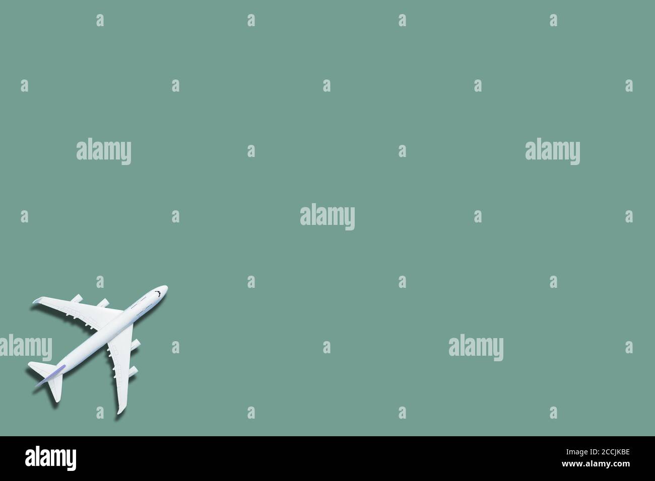 Model plane,airplane on green color background. 3d rendering Stock ...