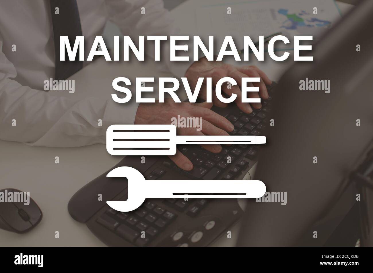 Maintenance service concept illustrated by a picture on background Stock Photo - Alamy