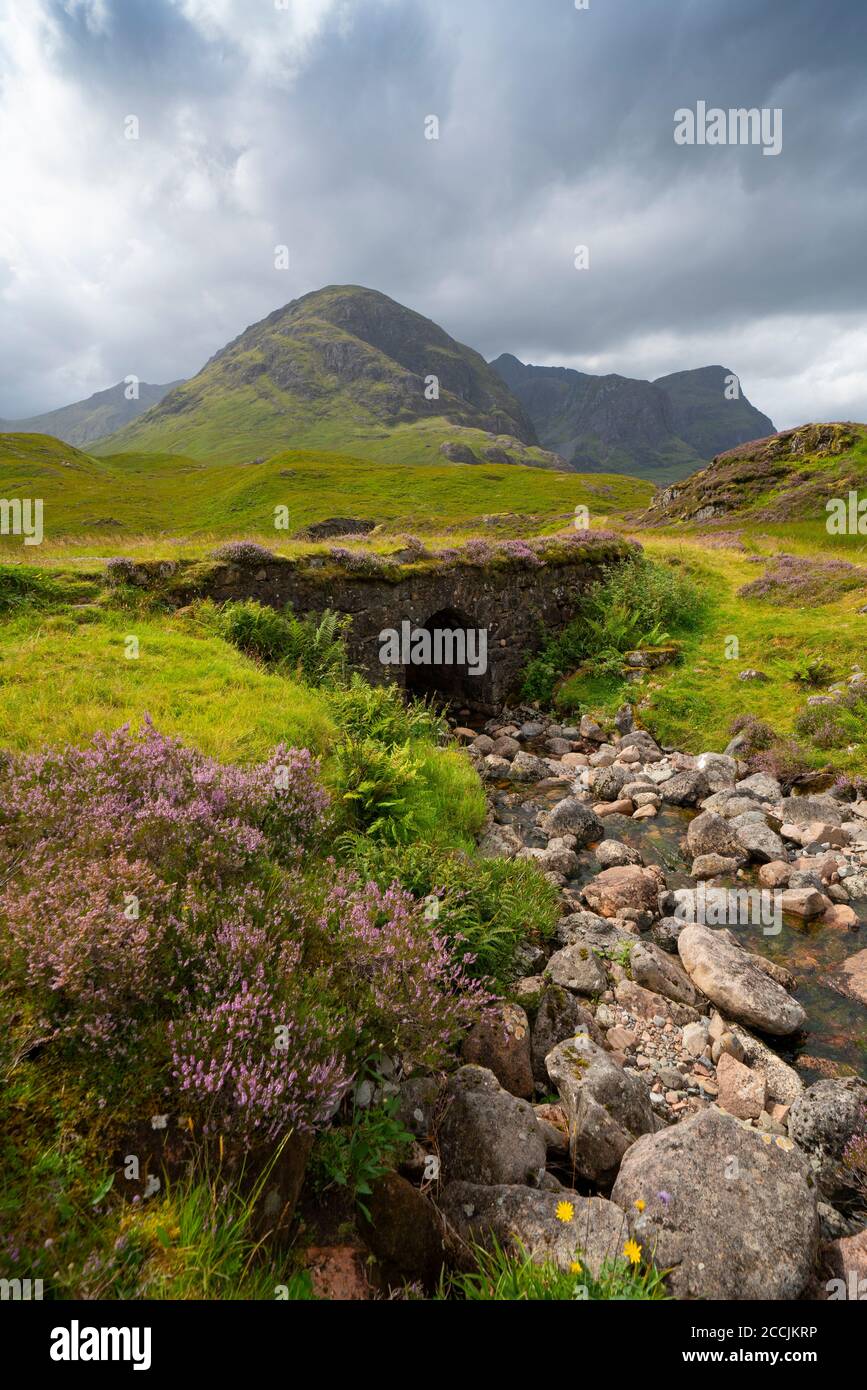 View from bridge on Old Military Road of Beinn Fhada, part of Bidean ...