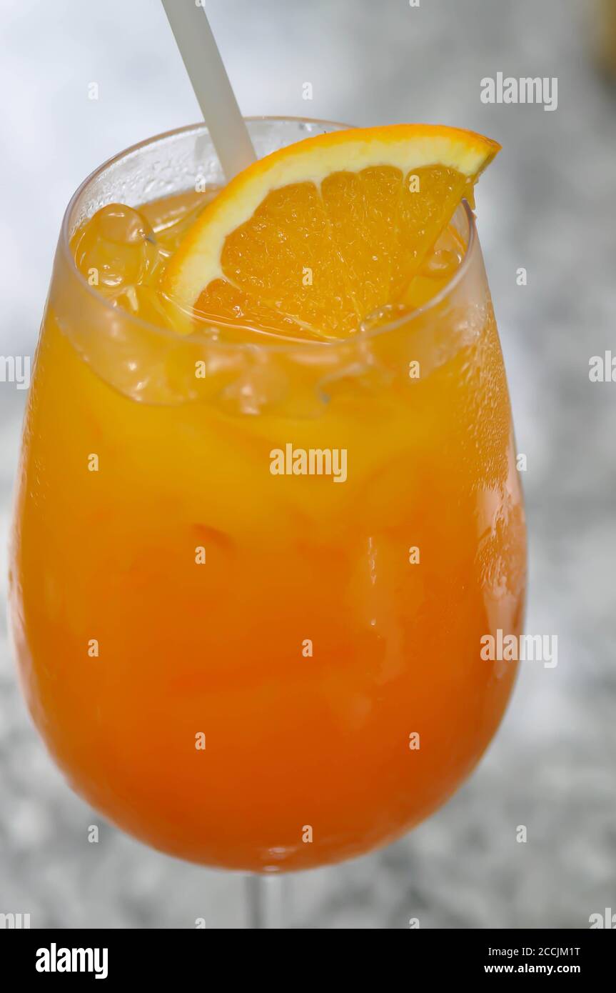 juice, orange juice with orange topping Stock Photo - Alamy