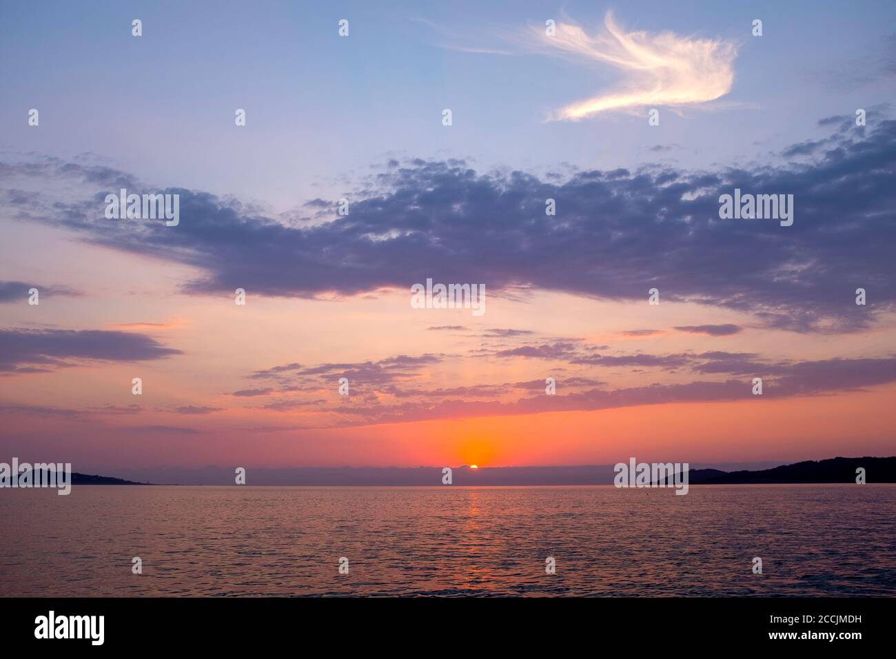 Sunset over “La costa da morte” (death coast), Galicia, Spain Stock ...